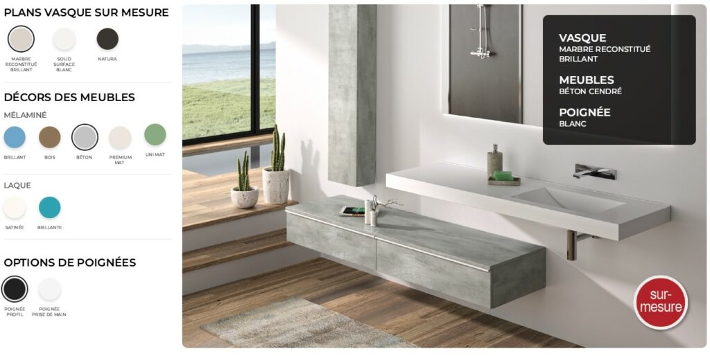 Collection Extenso CEDAM, Meuble de salle de bain français