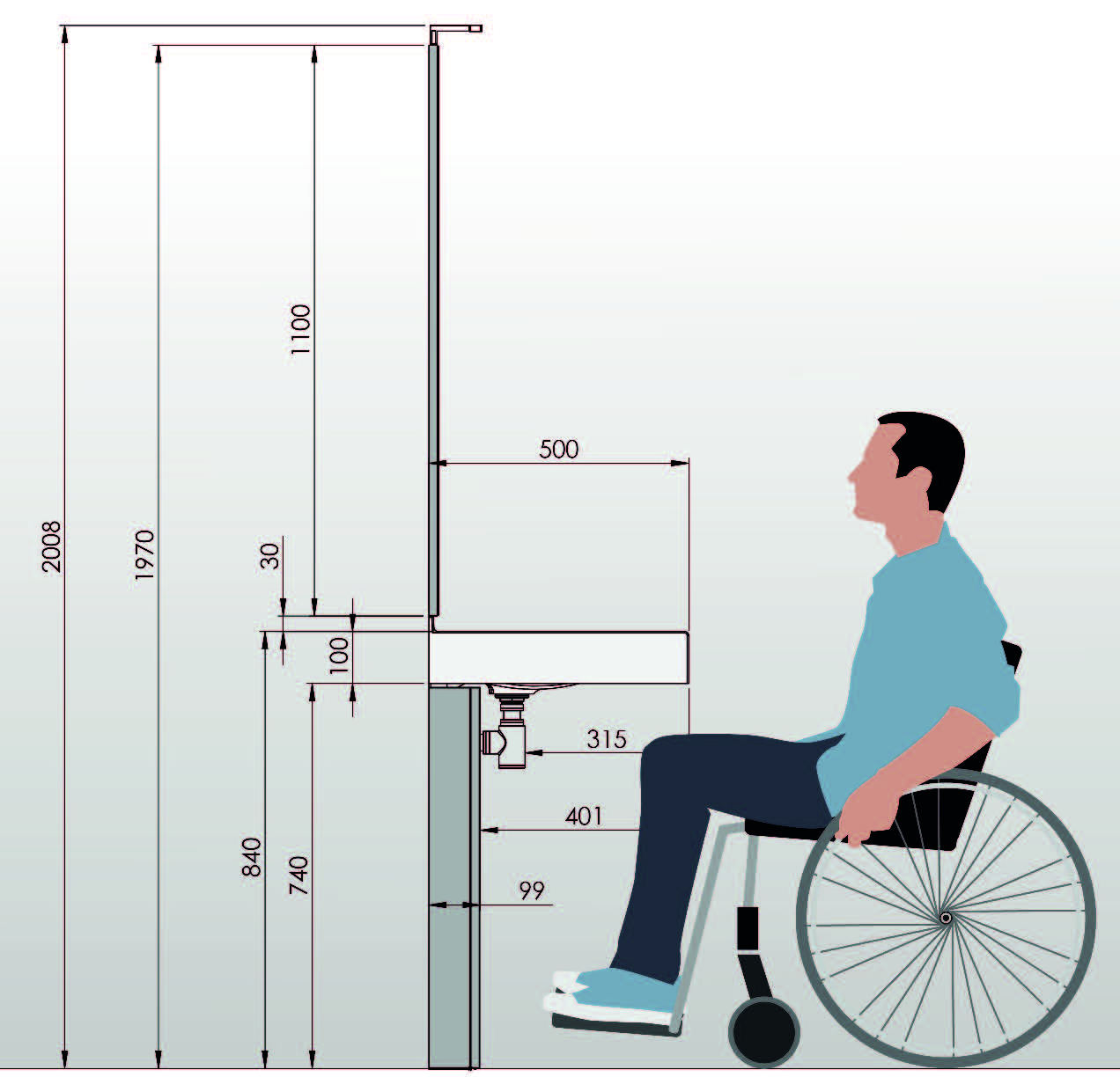 Collection PMR Confort, CEDAM Meuble de salle de bain